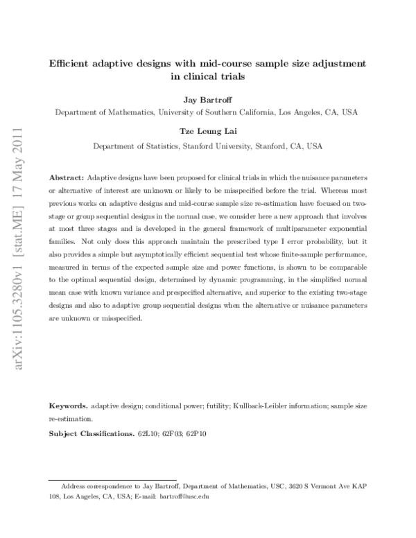 (PDF) Efficient adaptive designs with mid-course sample size adjustment ...