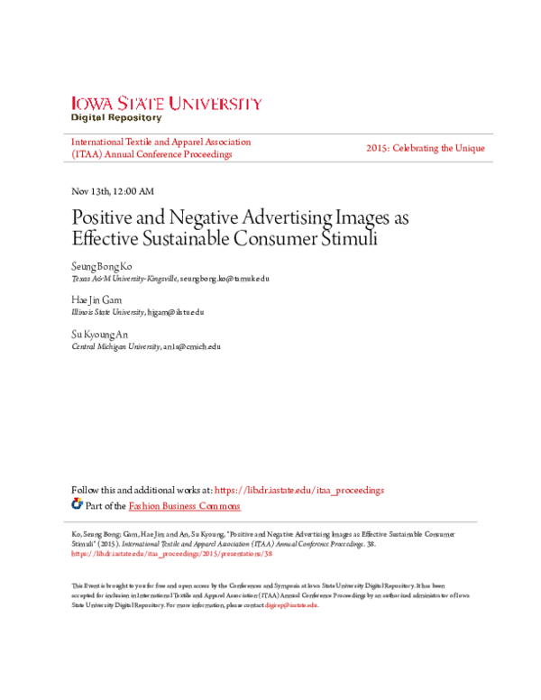 (PDF) Positive and Negative Advertising Images as Effective Sustainable ...