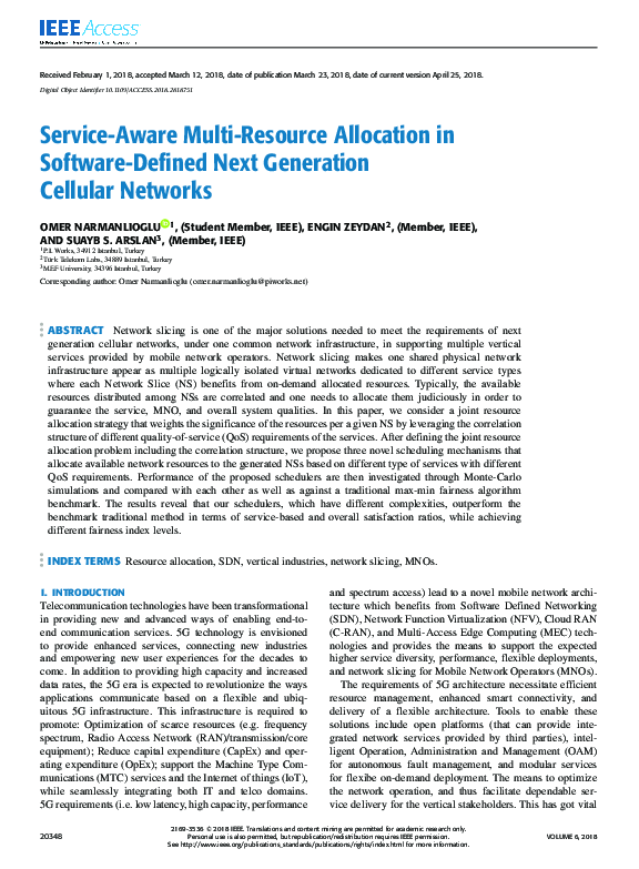 (PDF) Service-Aware Multi-Resource Allocation in Software-Defined Next Generation Cellular ...