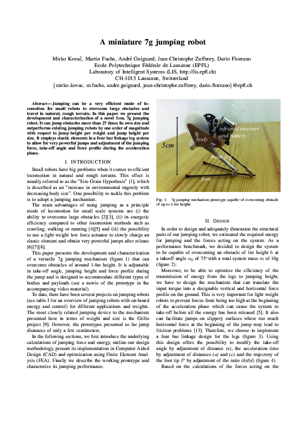 (PDF) A miniature 7g jumping robot