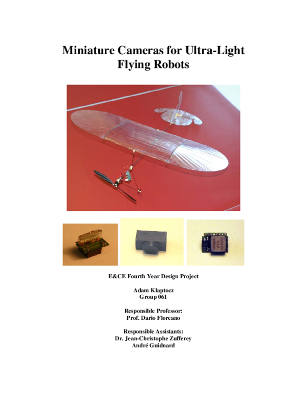 (PDF) Miniature cameras for ultra-light flying robots