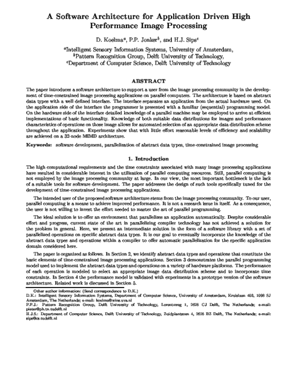 (PDF) Software architecture for application-driven high-performance ...