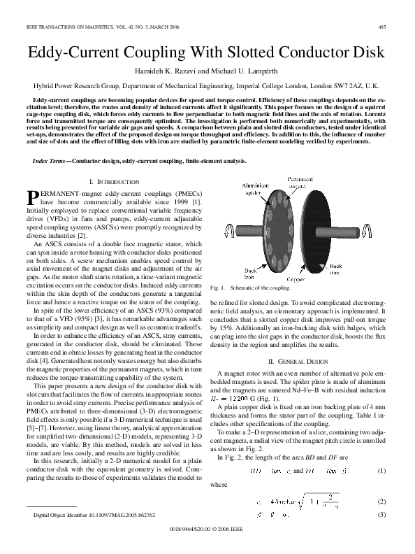 (PDF) Eddy-current coupling with slotted conductor disk