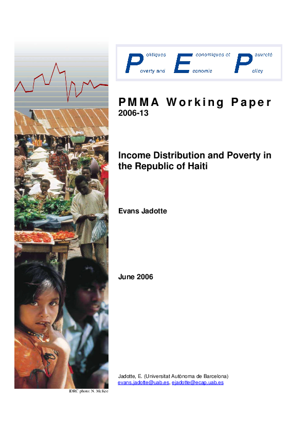 (PDF) Income Distribution and Poverty in the Republic of Haiti