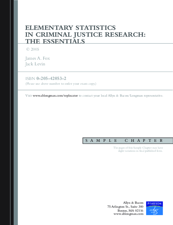 (PDF) Elementary statistics in criminal justice research: The essentials