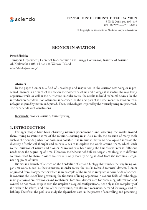 (PDF) Bionics in Aviation