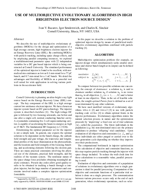 (PDF) Use of Multiobjective Evolutionary Algorithms In High Brightness ...