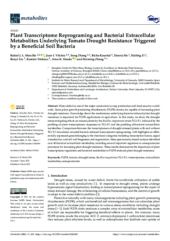 (PDF) Plant Transcriptome Reprograming and Bacterial Extracellular ...
