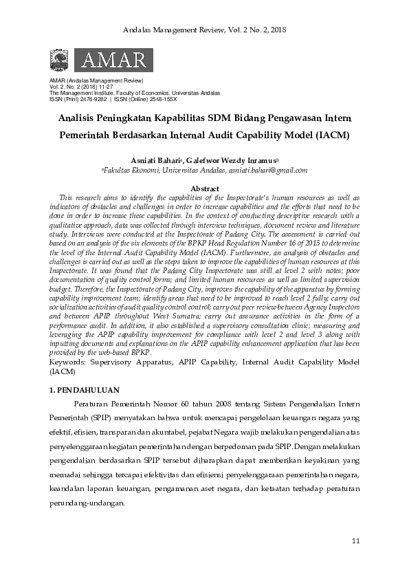 (PDF) Analisis Peningkatan Kapabilitas SDM Bidang Pengawasan Intern ...