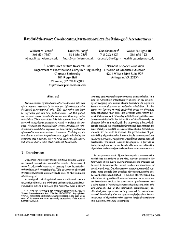 (PDF) Bandwidth-aware co-allocating meta-schedulers for mini-grid architectures