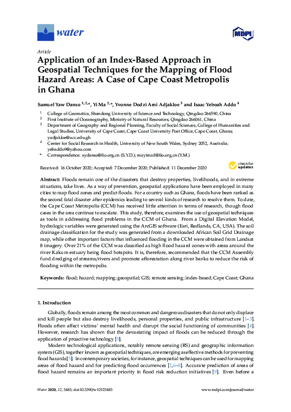 (PDF) Application of an Index-Based Approach in Geospatial Techniques for the Mapping of Flood ...