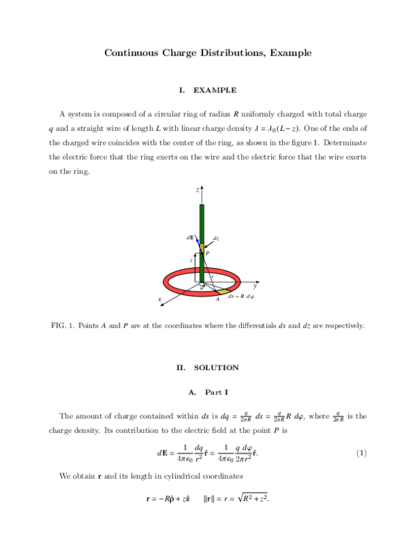 (PDF) Continuous Charge Distributions, Example