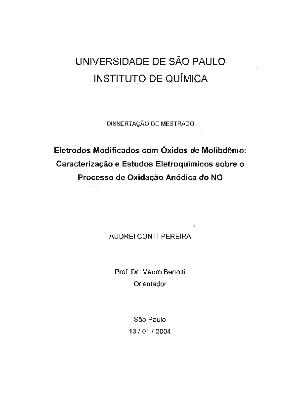 (PDF) Eletrodos modificados com óxidos de molibdênio: caracterização e ...