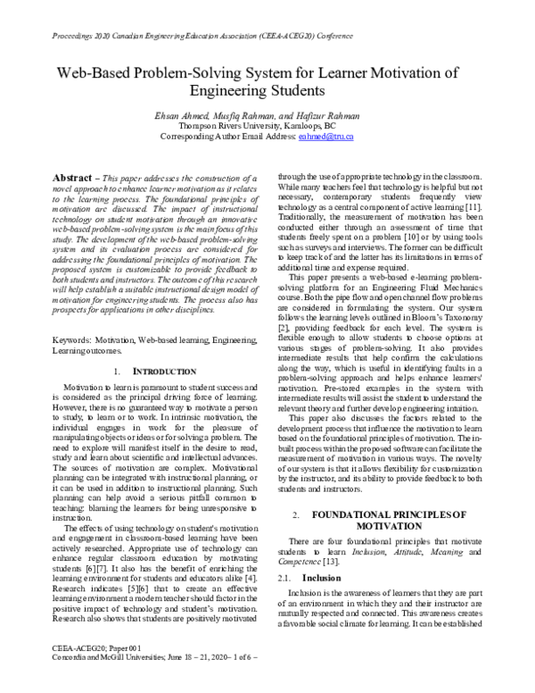 (PDF) Web-Based Problem-Solving System for Learner Motivation of Engineering Students