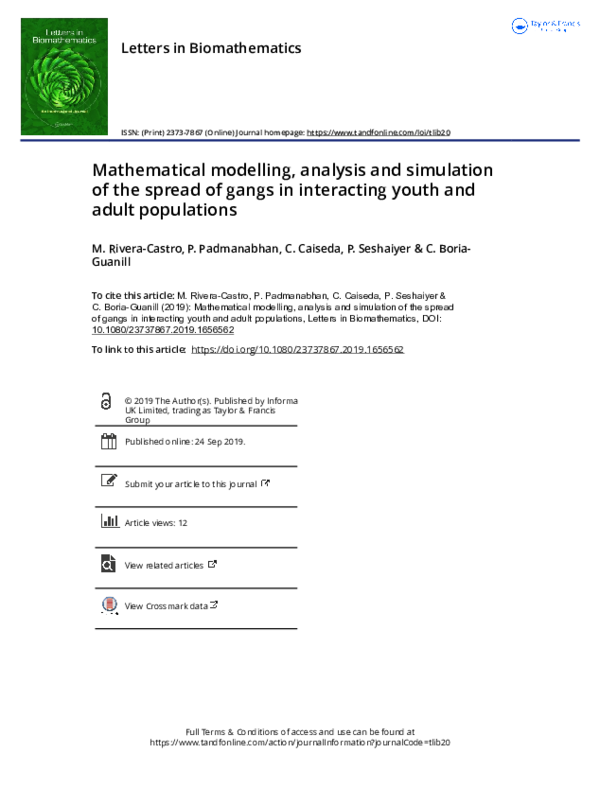 (PDF) Mathematical modelling, analysis and simulation of the spread of ...