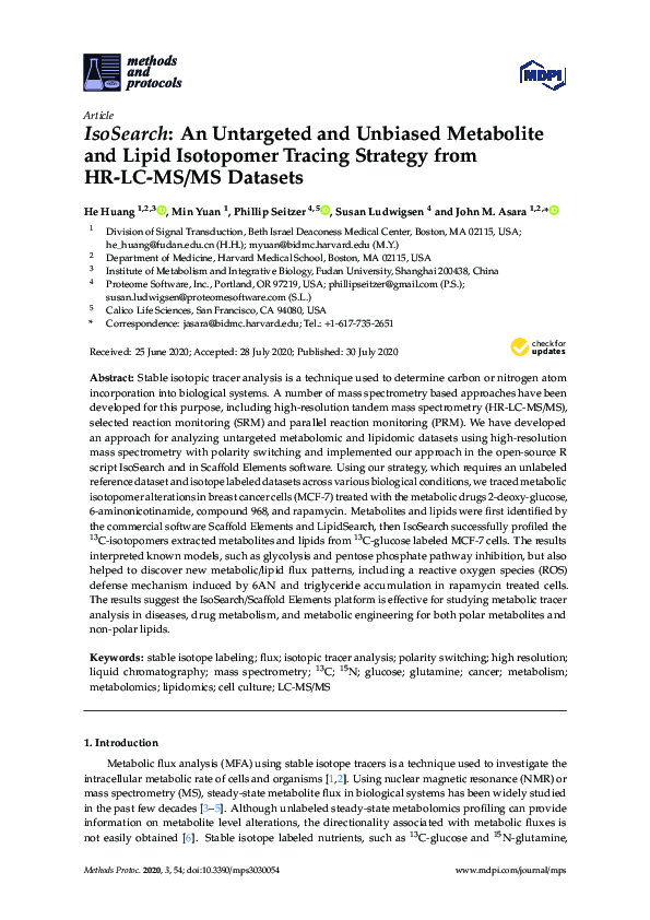 (PDF) IsoSearch: An Untargeted and Unbiased Metabolite and Lipid ...