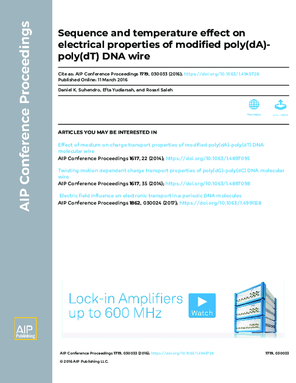 (PDF) Sequence and temperature effect on electrical properties of ...
