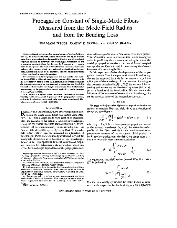 (PDF) Propagation constant of single-mode fibers measured from the mode ...