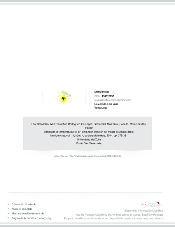 (PDF) Efecto de la temperatura y el pH en la fermentación del mosto de ...