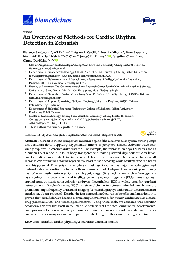 (PDF) An Overview of Methods for Cardiac Rhythm Detection in Zebrafish