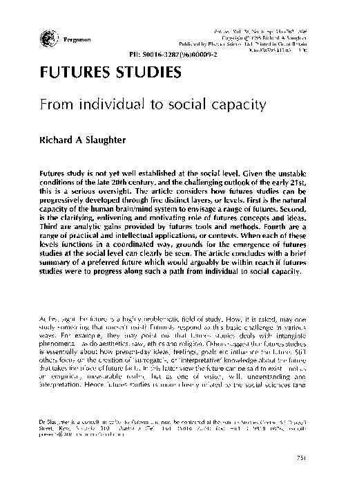(PDF) Futures studies