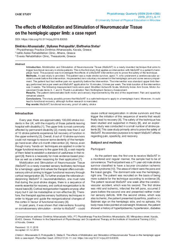 (PDF) The effects of Mobilization and Stimulation of Neuromuscular ...