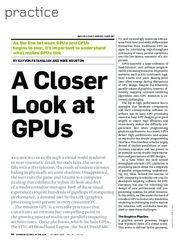 (PDF) A closer look at GPUs