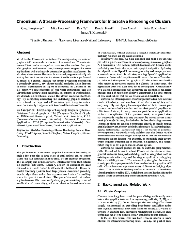 (PDF) Chromium: a stream-processing framework for interactive rendering ...