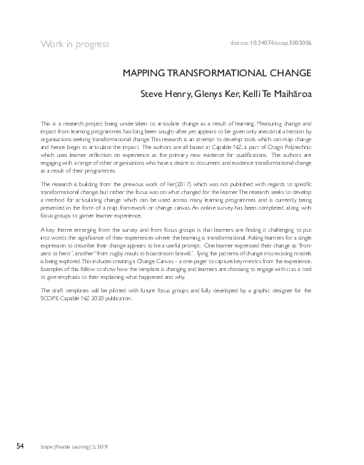 (PDF) Mapping Transformational Change