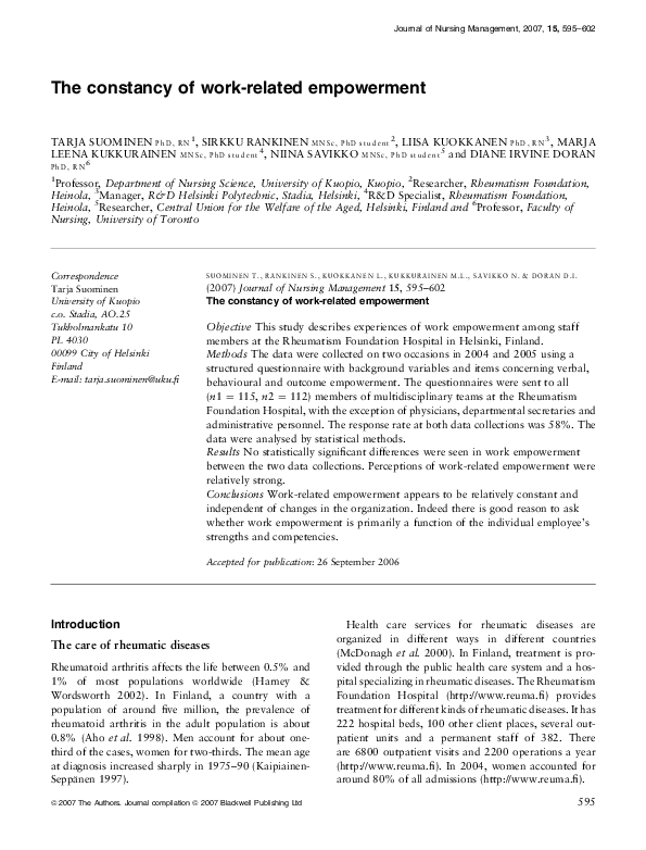 The constancy of work-related empowerment