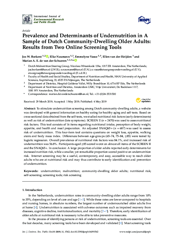 (PDF) Prevalence and Determinants of Undernutrition in A Sample of ...