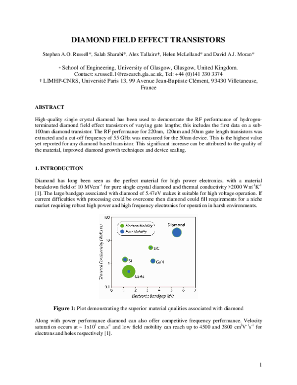 (PDF) Diamond Field-Effect Transistors