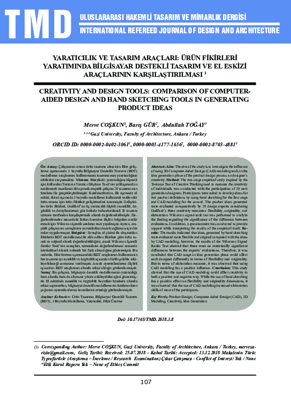 (PDF) Creativity and Design Tools: Comparison of Computer-Aided Design ...