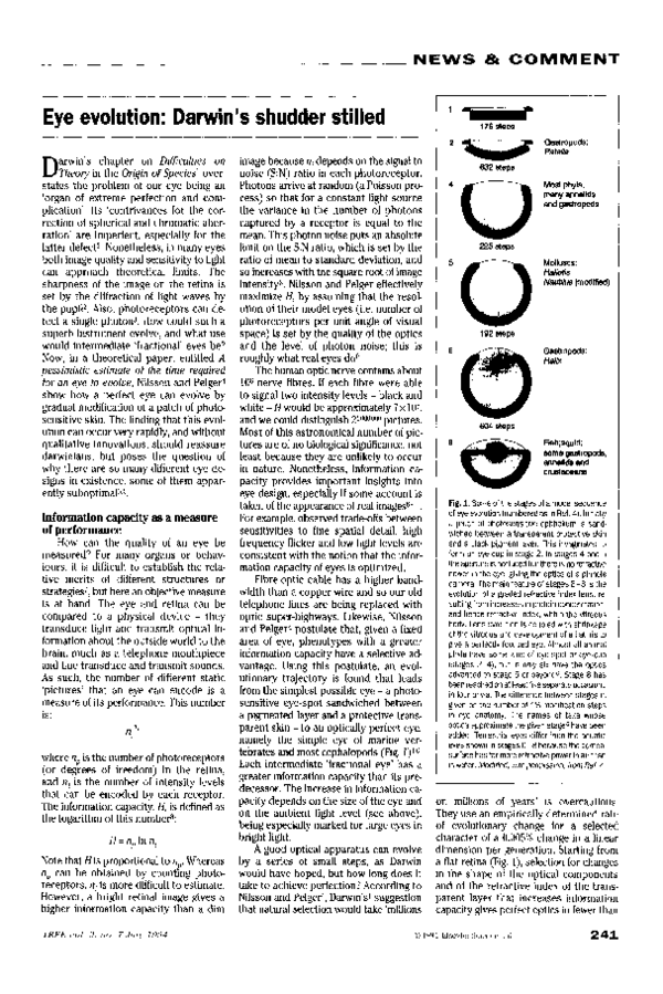 (PDF) Eye evolution: Darwin's shudder stilled