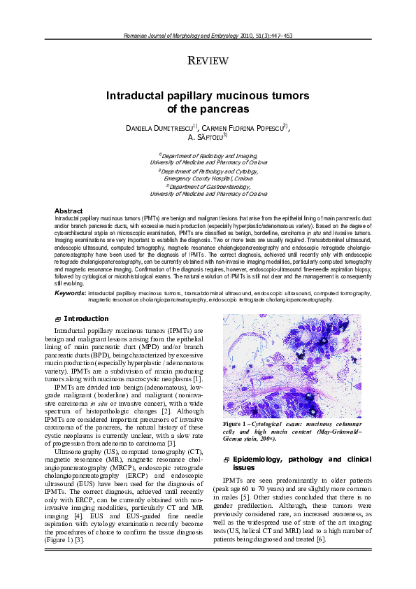 (PDF) Intraductal papillary-mucinous tumors of the pancreas ...
