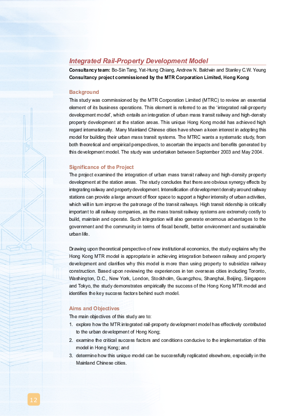 (PDF) Integrated Rail-Property Development Model