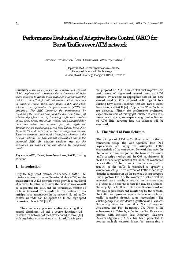 (PDF) Performance evaluation of adaptive rate control (ARC) for burst ...
