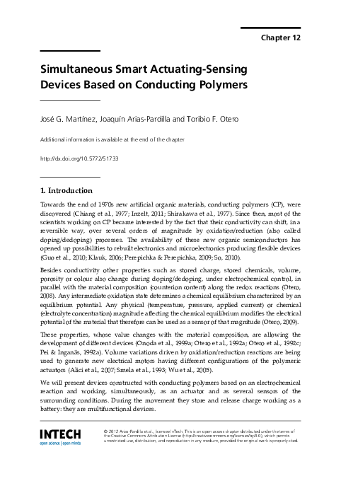 (PDF) Simultaneous Smart Actuating-Sensing Devices Based on Conducting Polymers | Toribio ...