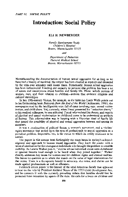 (PDF) Introduction: Social Policy