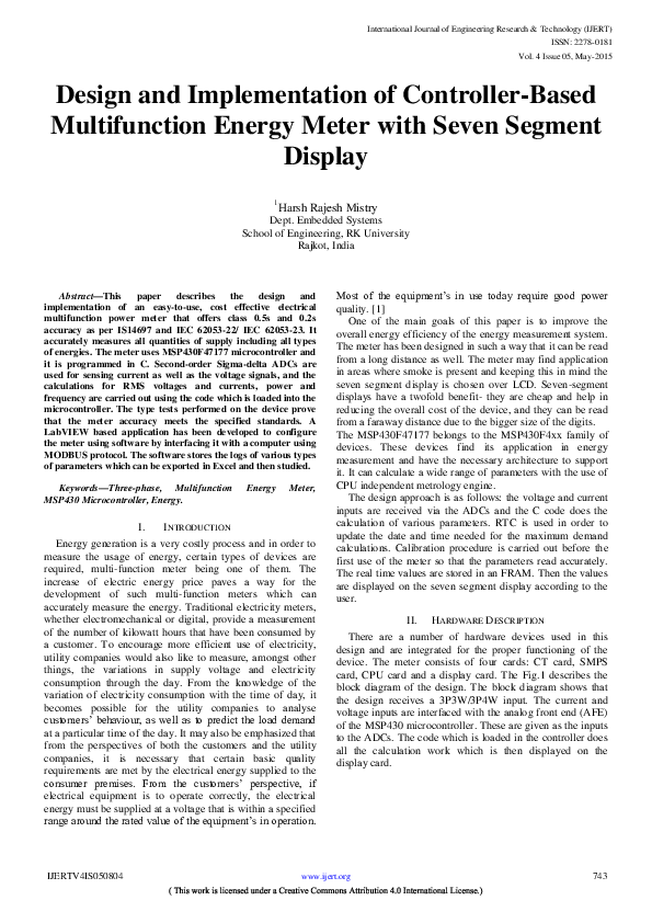 (PDF) Design and Implementation of Controller-Based Multifunction ...