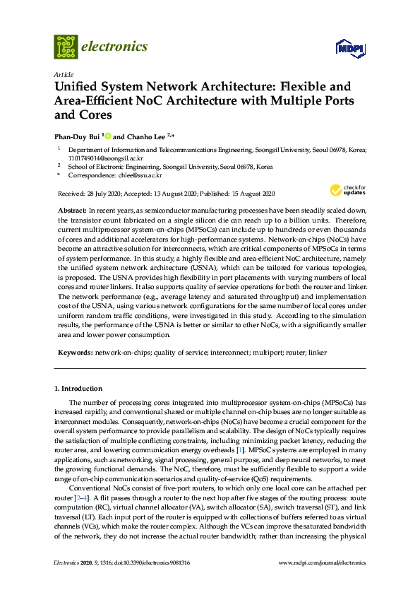 (PDF) Unified System Network Architecture: Flexible and Area-Efficient NoC Architecture with ...