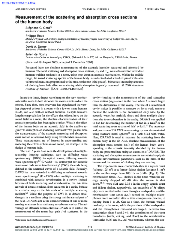 (PDF) Measurement of the scattering and absorption cross sections of ...
