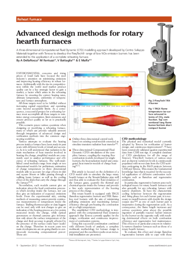 (PDF) Advanced design methods for rotary hearth furnaces