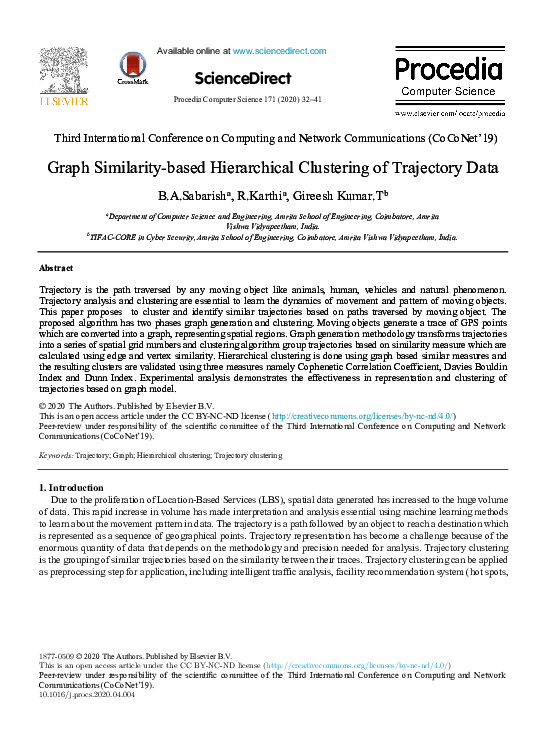 (PDF) Graph Similarity-based Hierarchical Clustering of Trajectory Data
