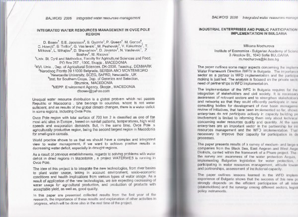 (PDF) BALWOIS 2006 Integrated water resources management INTEGRATED ...