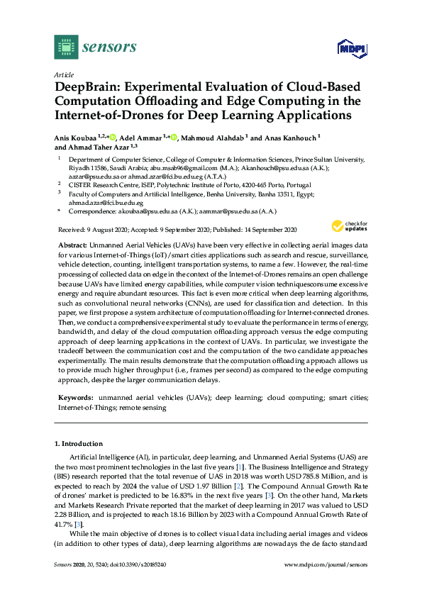 (PDF) DeepBrain: Experimental Evaluation of Cloud-Based Computation Offloading and Edge ...