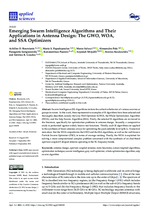 Pdf Emerging Swarm Intelligence Algorithms And Their Applications In