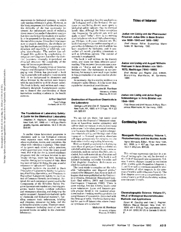 (PDF) Destruction of Hazardous Chemicals in the Laboratory (Lunn ...