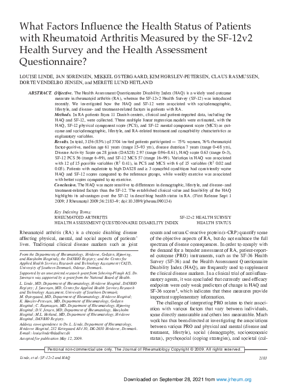 (PDF) Quantitative clinical assessment in busy rheumatology settings ...