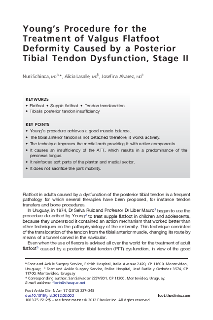 (PDF) Young's Procedure for the Treatment of Valgus Flatfoot Deformity ...
